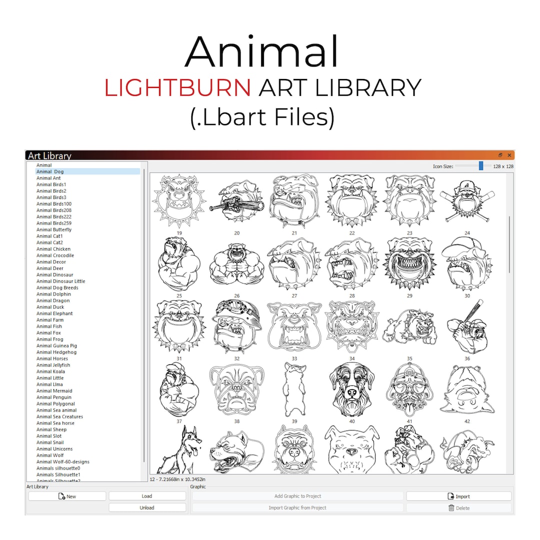 Animals Lightburn Art Library (.lbart) Files Cliparts Silhouettes Cards ...