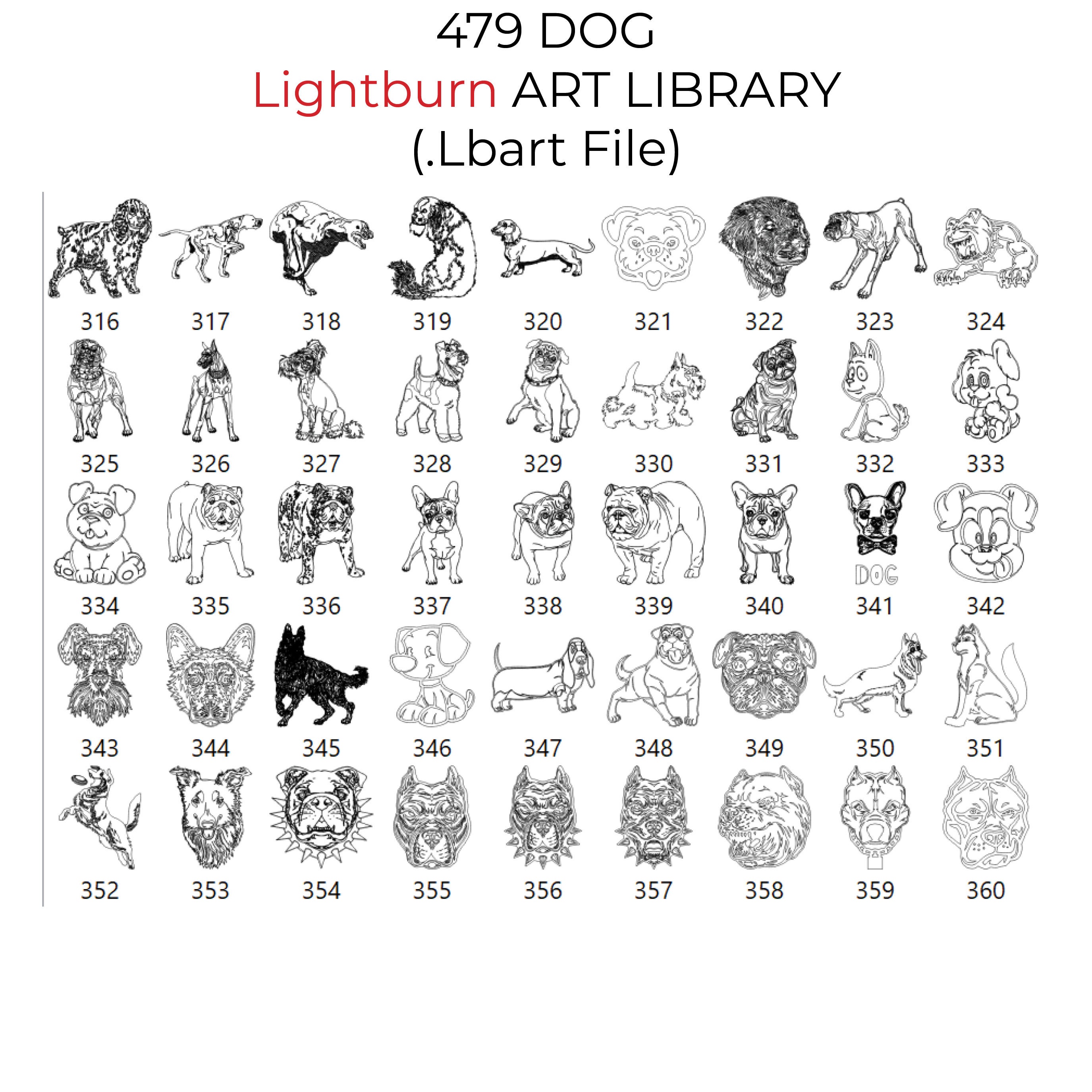 479 Dog Lightburn Art Library (.lbart) Files for Laser Engrave - Etsy