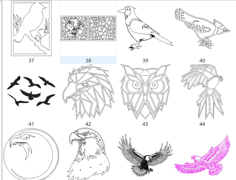 126 Birds Wall Decor Lightburn Art Library Lbart Files for - Etsy Canada