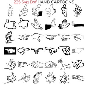 225 Svg Dxf Hands Bundle for Laser Engrave With Index - Etsy