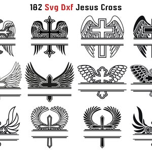 182 Svg Dxf Jesus Cross Christmas Bundle for Laser Engrave Cricut Paper ...