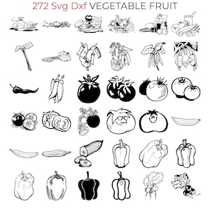 272 Svg Dxf Vegetable Fruit Bundle for Laser Engrave With Index - Etsy