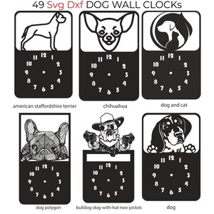 49 Svg Dxf Dog Wall Clock File for Laser Metal Wood Cut Engrave - Etsy