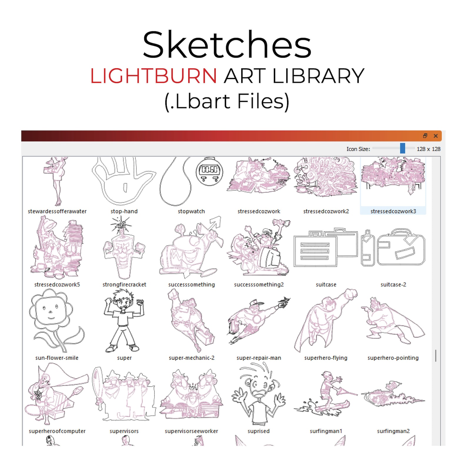 7000 Sketches Lightburn Art Library .lbart Files for Laser Engrave - Etsy