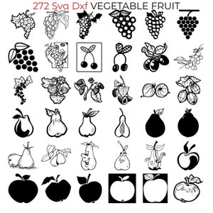 272 Svg Dxf Vegetable Fruit Bundle for Laser Engrave With Index - Etsy