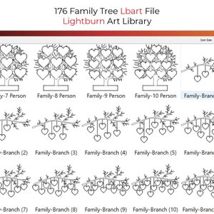 Family Tree Lightburn Art Library LBART File – 176 Family Name Monogram ...
