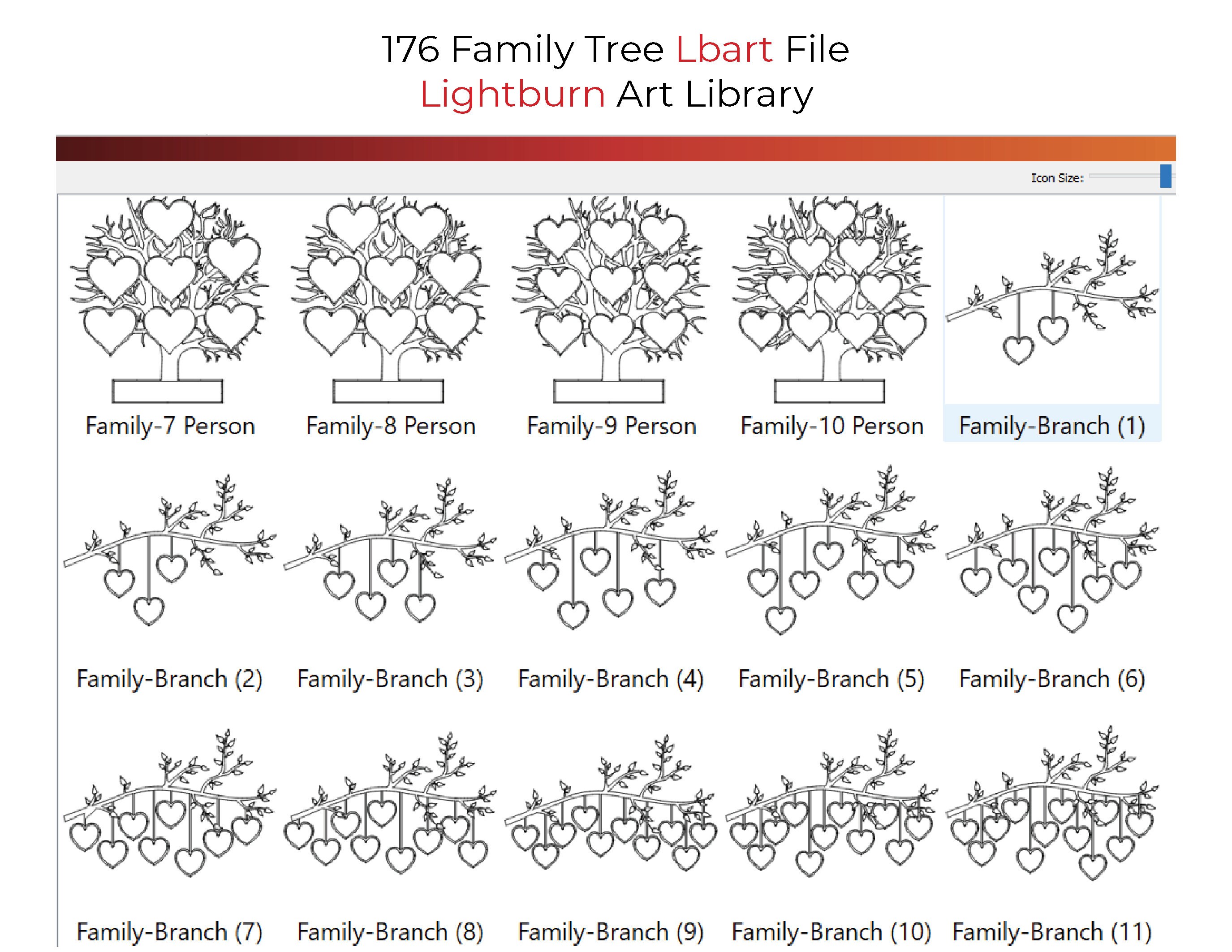 Family Tree Lightburn Art Library LBART File – 176 Family Name Monogram ...