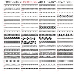 600 SVG Borders Lightburn Art Library (.lbart) Files for Laser Engrave ...