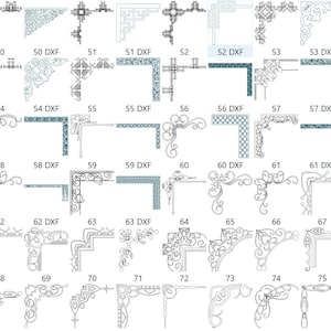 400 Corner Pattern Graphics Lightburn Art Library, LBART Files for ...
