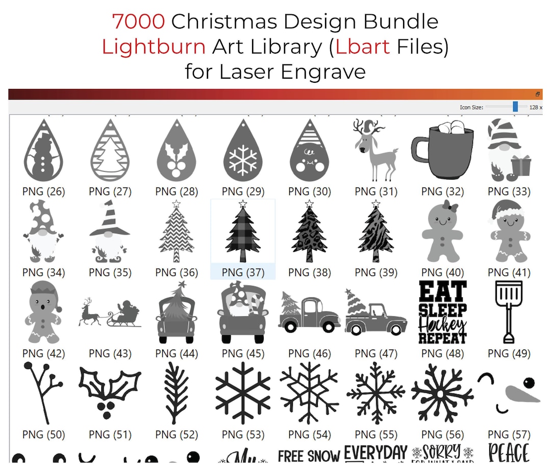 7000 Christmas Lightburn Art Library LBART Files for Laser Engrave ...