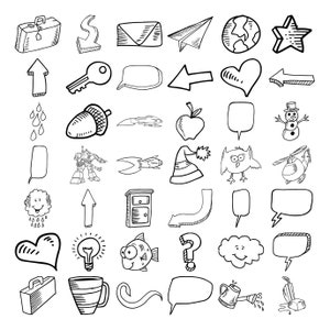 333 Svg Dxf Doodles Outline Clipart Bundle for Laser Engrave - Etsy