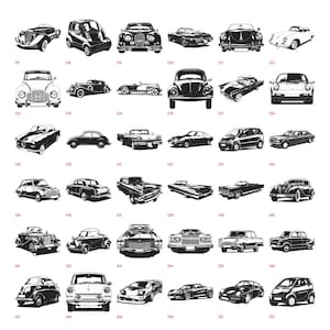 300 SVG Dxf Retro Classic Cars Bundle for Lightburn Laser Engrave - Etsy
