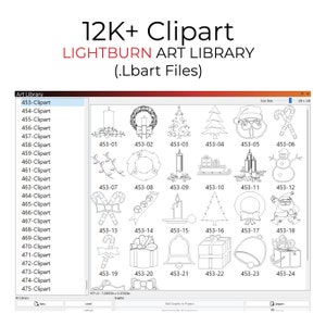 12K Clipart Lightburn Art Library LBART SVG DXF Files for Laser Engrave ...