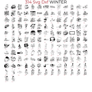 314 Svg Dxf WINTER Bundle for Laser Engrave With Index - Etsy