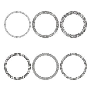 54 SVG Dxf Greek Round Pattern Ornament Bundle Laser Engrave Silhouette ...