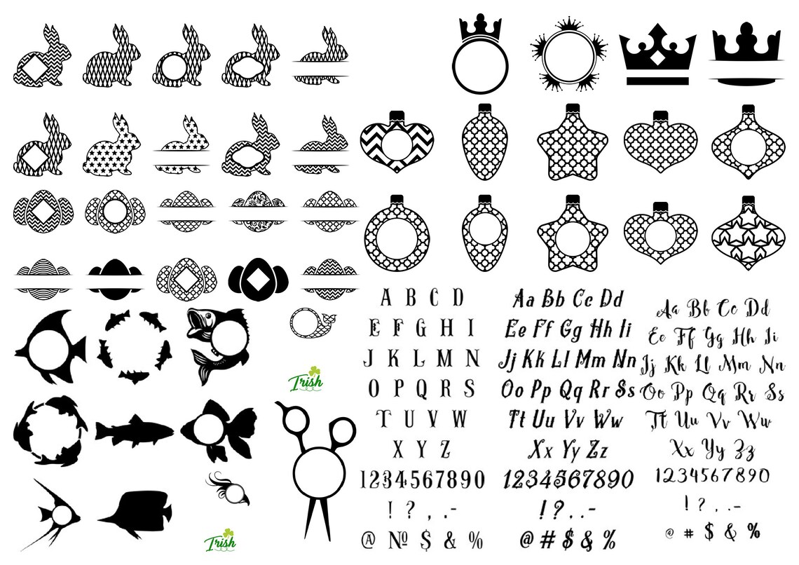 4000 Lbart Monogram Bundle Lightburn Art Library File Frames - Etsy