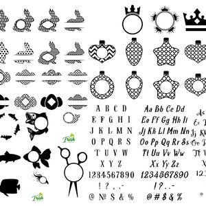 4000 Lbart Monogram Bundle Lightburn Art Library File Frames Splitted ...