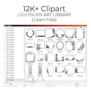 12K Clipart Lightburn Art Library .lbart Black White Vector - Etsy ...
