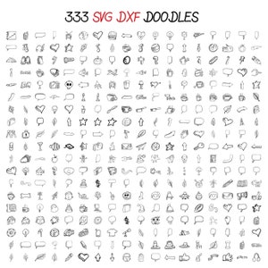 333 Svg Dxf Doodles Outline Clipart Bundle for Laser Engrave - Etsy