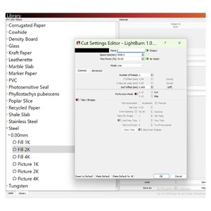 Laserpecker LP4 Lightburn Material Library CLB Files, Optimized Laser ...