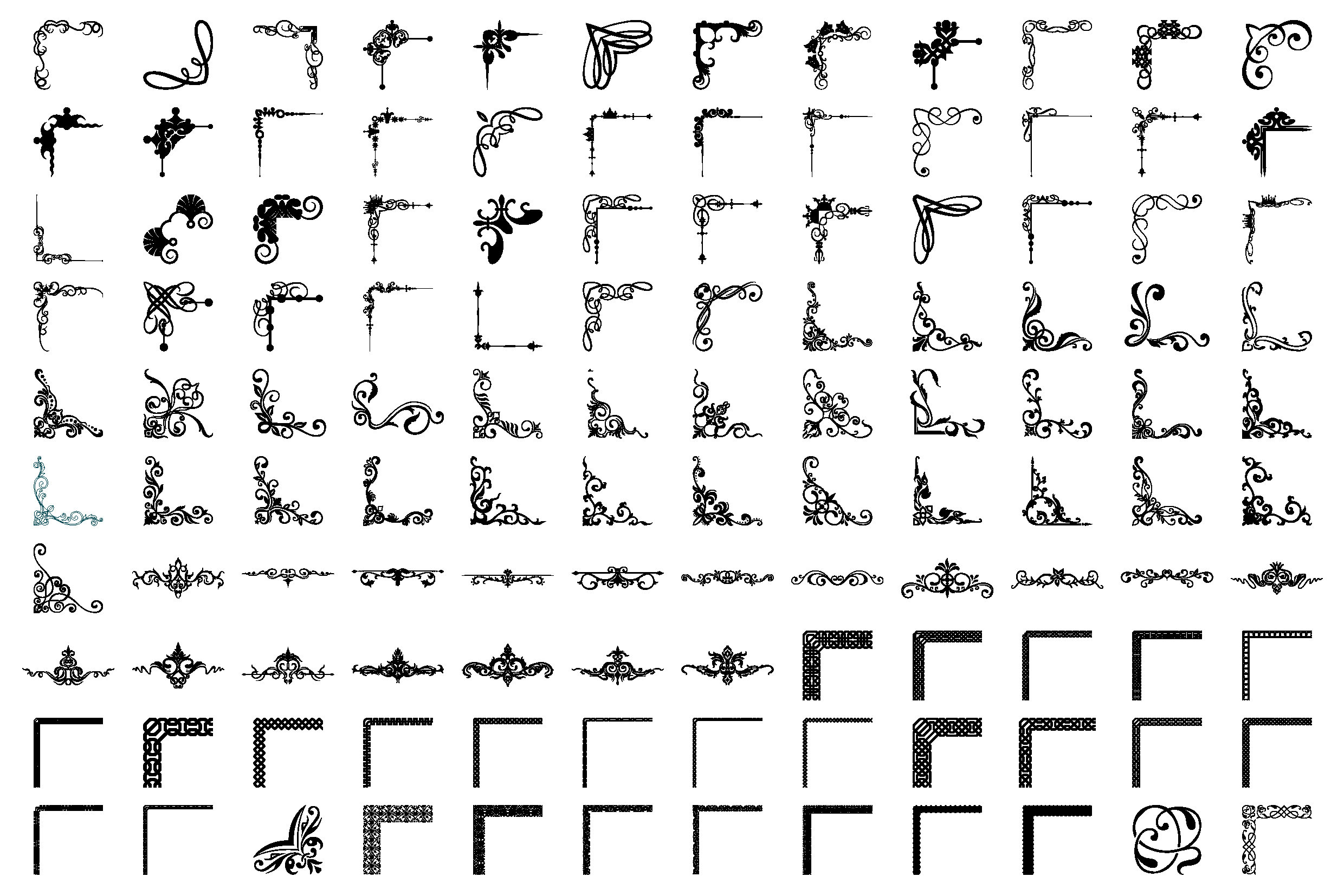 832 SVG Png Pdf Dxf Corner Shelf Pattern Border Frames Bundle - Etsy Canada