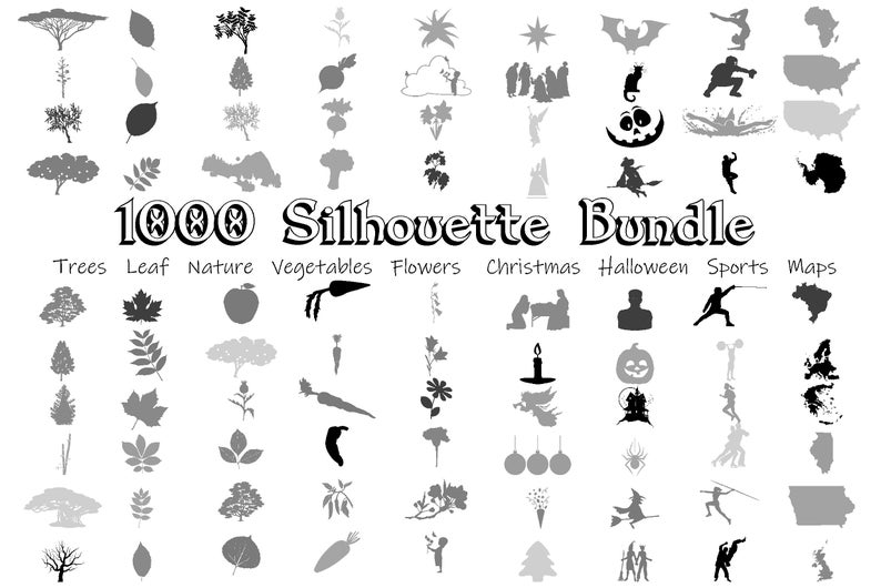 1000 SVG Lightburn Silhouette Bundle of Tree Leaf Nature - Etsy