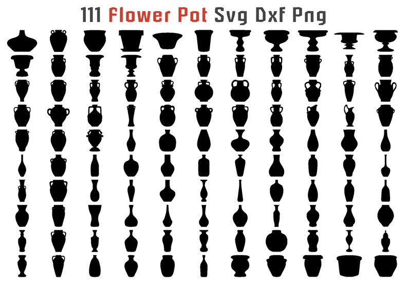 111 Svg Dxf Flower Pot Bundle Lightburn Art Library Laser Wood - Etsy