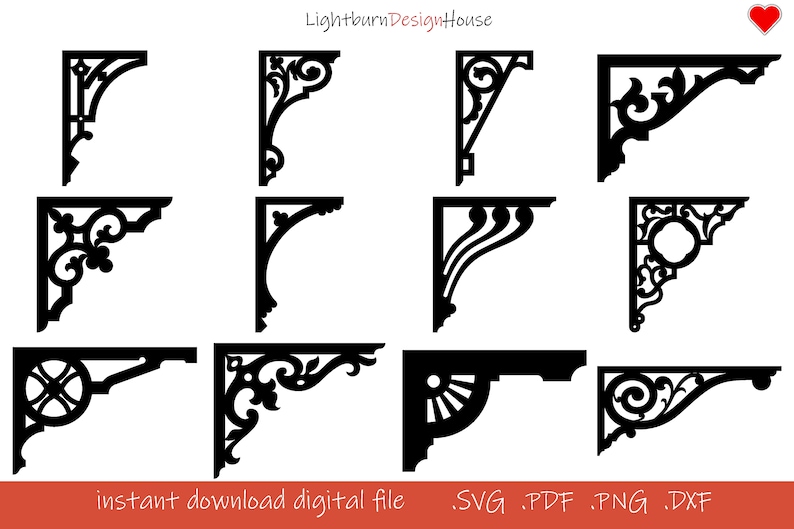 104 SVG Png Pdf Dxf Corner Shelf Pattern Border Frames Bundle - Etsy UK