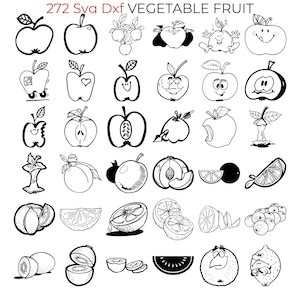 272 Svg Dxf Vegetable Fruit Bundle for Laser Engrave With Index - Etsy