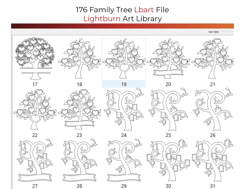 Family Tree Lightburn Art Library LBART File – 176 Family Name Monogram ...