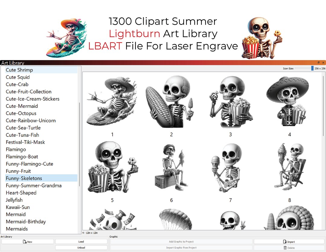 1300 Clipart Summer Designs Lightburn Art Library (.lbart) Files for ...