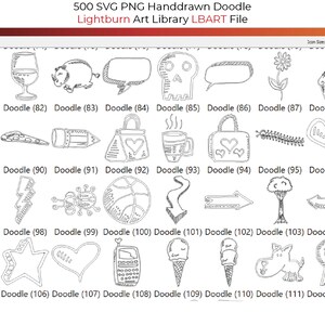 500 Svg Png Doodle Lightburn Art Library (.lbart) Files for Laser ...
