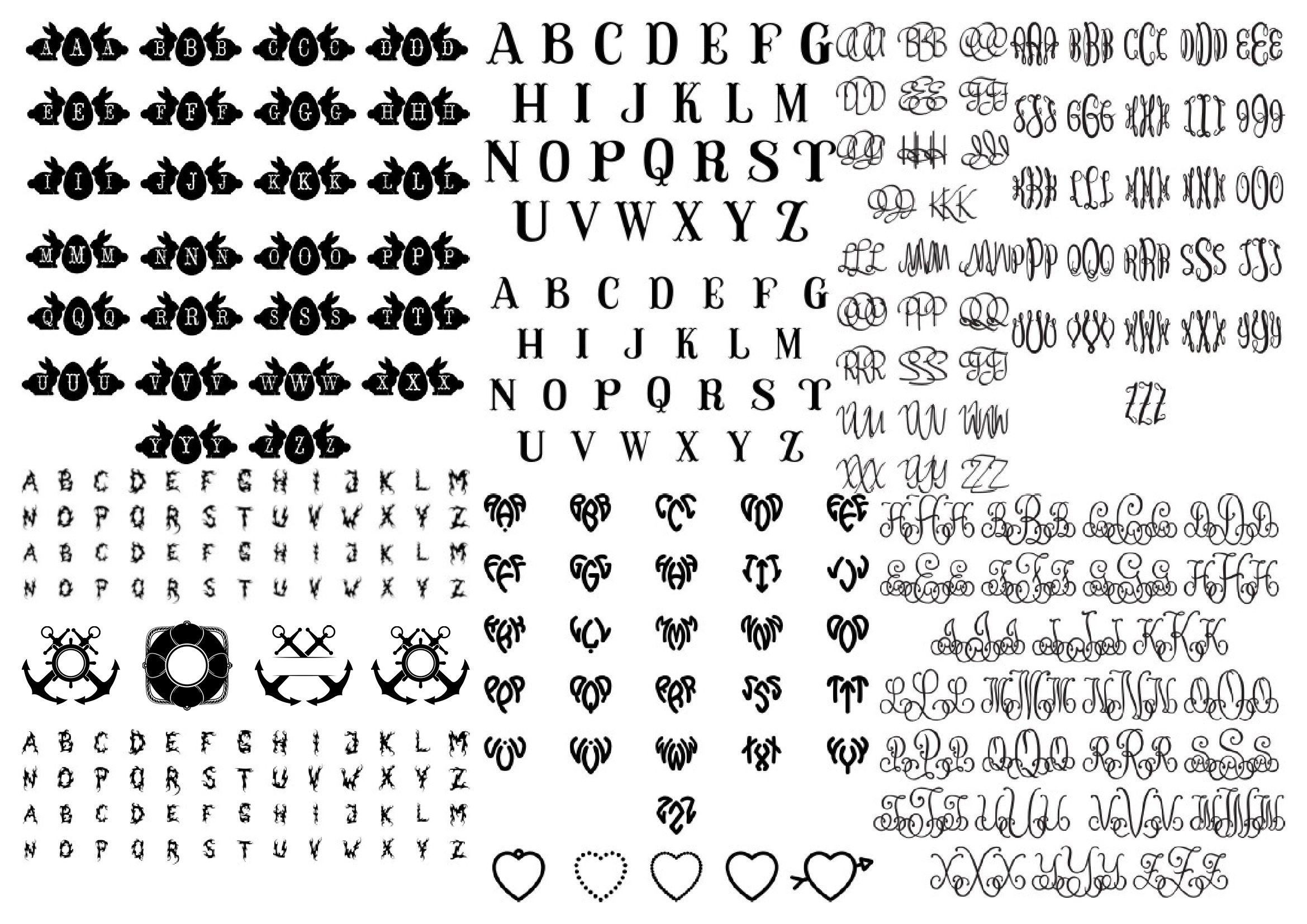 4000 Lbart Monogram Bundle Lightburn Art Library File Frames - Etsy UK