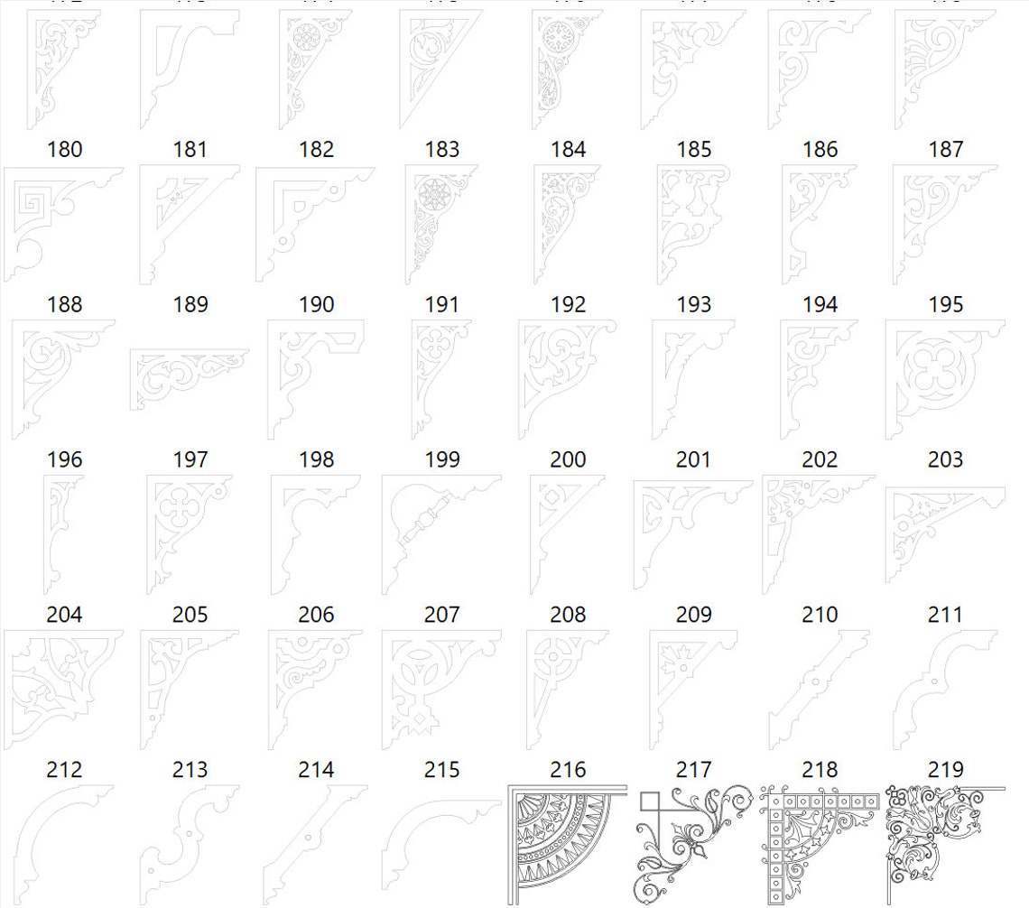 Lightburn Art Library 324 Graphics of Corner Patterns Laser - Etsy