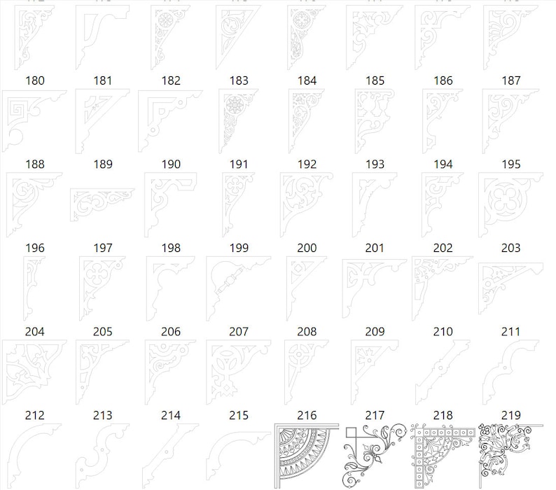 Lightburn Art Library 324 Graphics of Corner Patterns Laser - Etsy