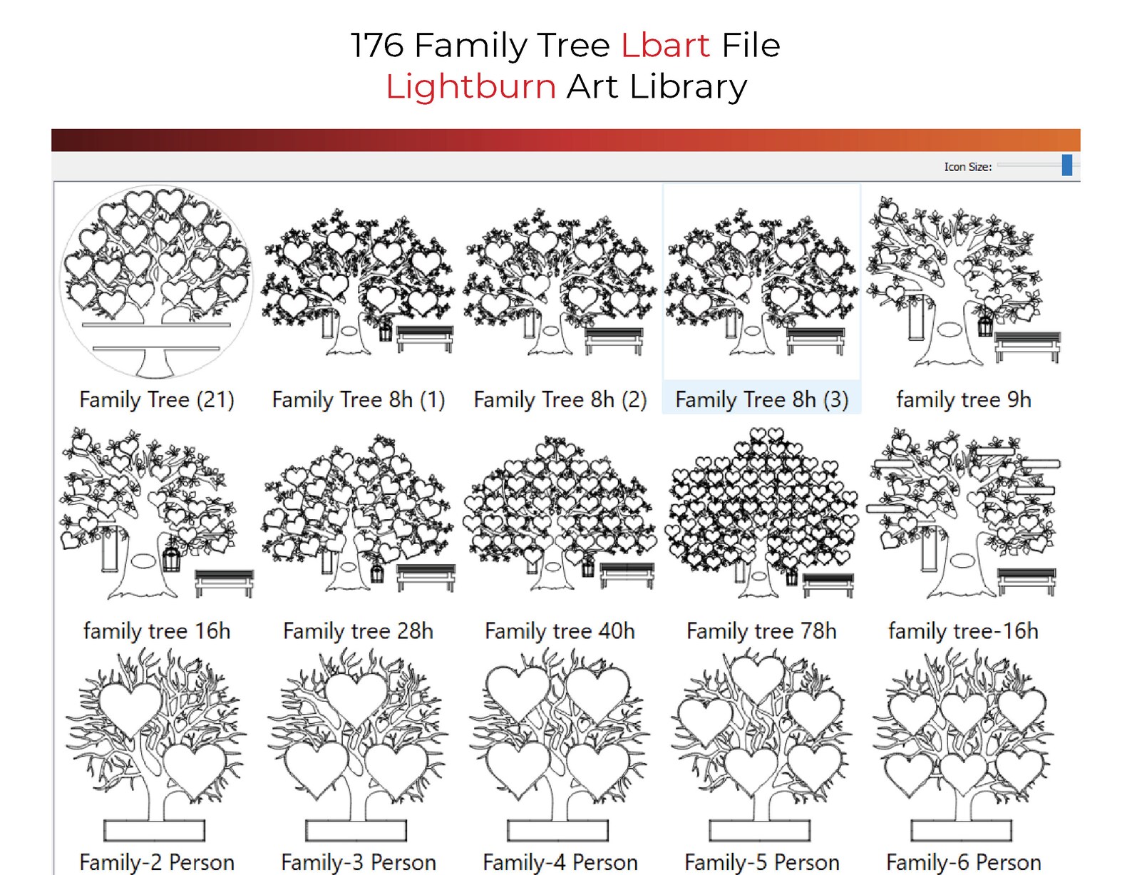 Family Tree Lightburn Art Library LBART File – 176 Family Name Monogram ...