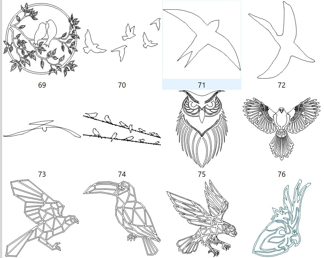 126 Birds Wall Decor Lightburn Art Library Lbart Files for - Etsy