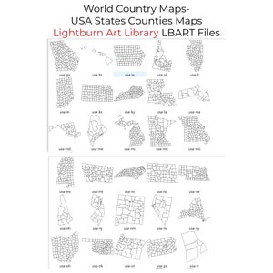 USA & World County Maps: Laser Engrave LBART Files (digital Download ...