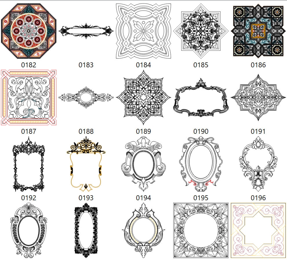 Lightburn Art Library 500 Graphic Decorative Ornament Mirror - Etsy Canada