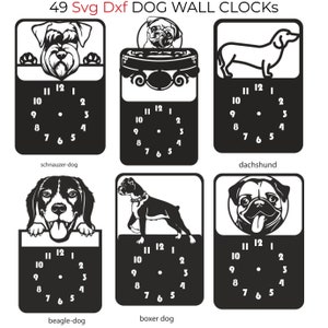 49 Svg Dxf Dog Wall Clock File for Laser Metal Wood Cut Engrave - Etsy