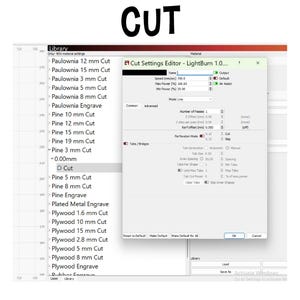 Lightburn Material Library CLB Files for Ortur 40W Diode Laser, Wood ...