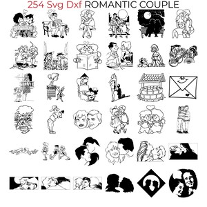 254 Svg Dxf Romantic Couple Bundle for Laser Engrave With Index - Etsy