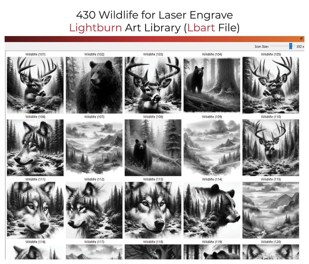 430 Wildlife Lightburn Art Library (.lbart) File for Laser Engrave - Etsy