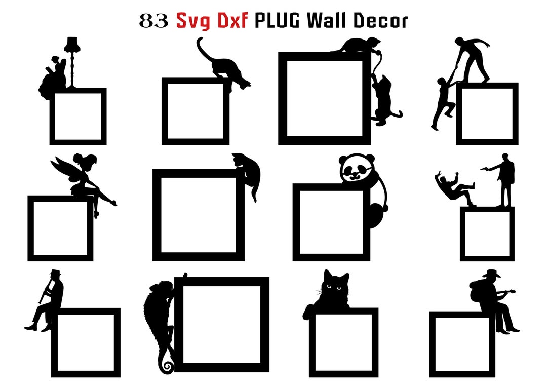 83 Light Plug & Switch Cover SVG DXF Files, Whimsical Wall Decor Border ...