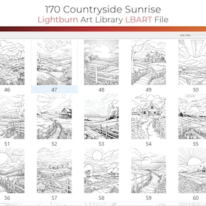 170 Countryside Sunrise Clipart Designs Lightburn Art Library (.lbart ...