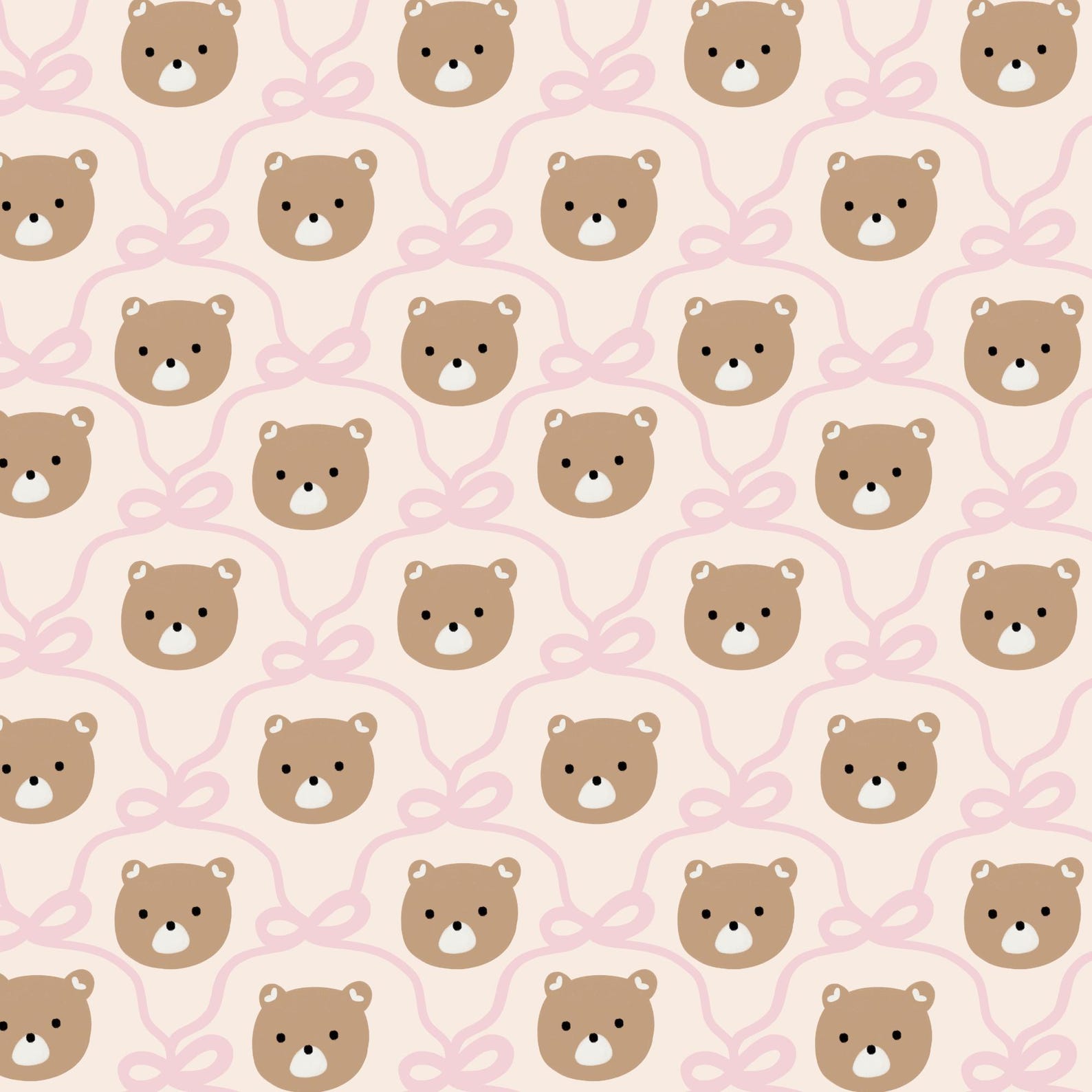 Coquette Teddy Bear Pink Ribbon Seamless Pattern (PNG File) - Etsy