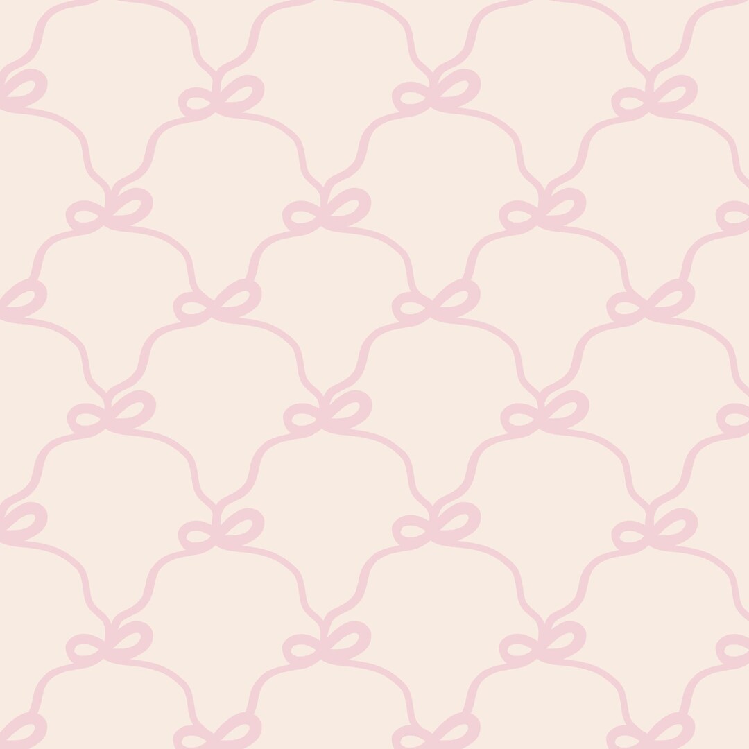 Pink Bow Trellis Seamless Pattern: Vintage Stripe Digital File (12x12 ...