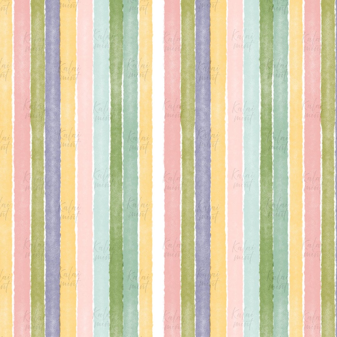 Easter Stripes Pattern: Spring Watercolor Stripes, Commercial Use ...