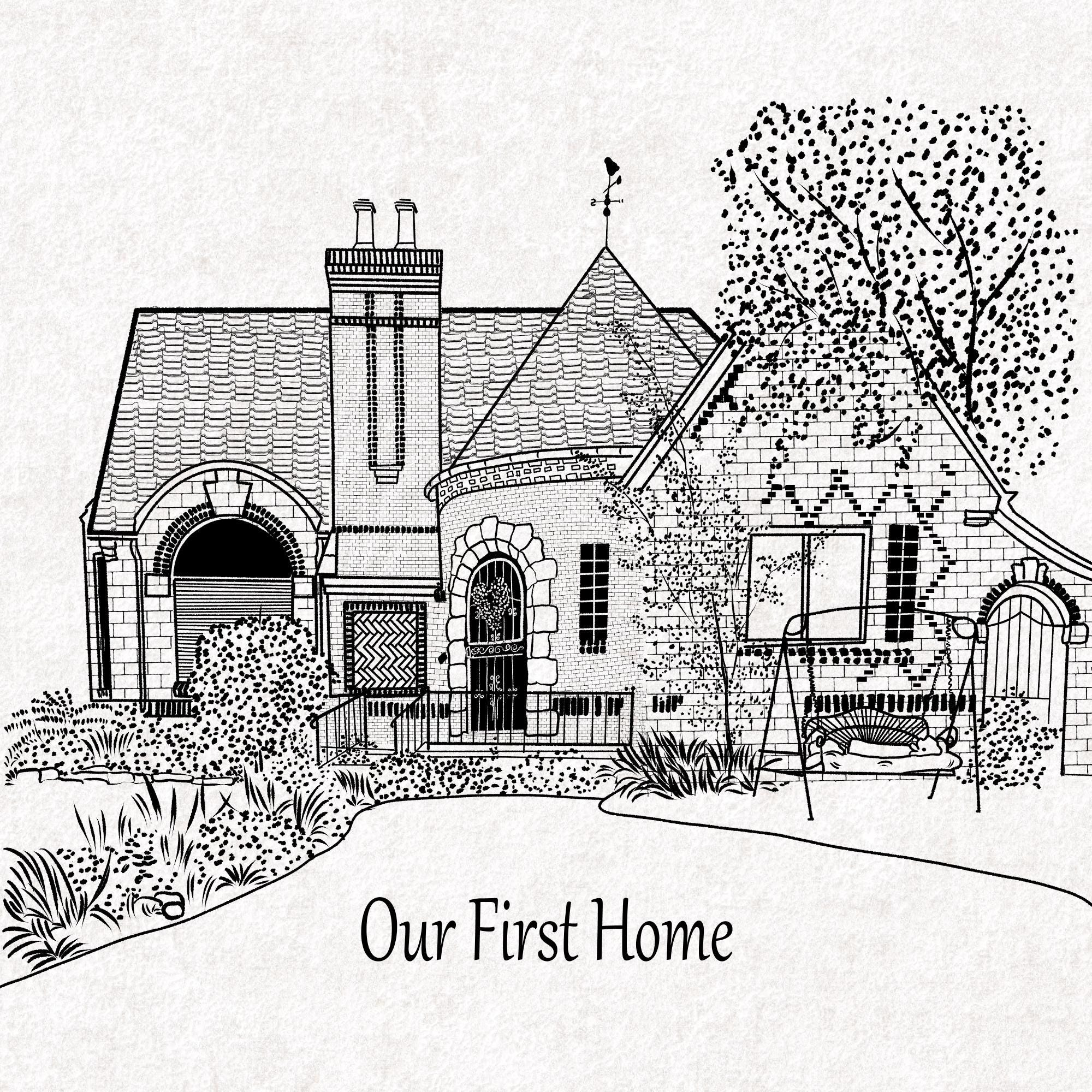 Custom House Sketch: Hand-drawn Home Illustration (digital Download) - Etsy