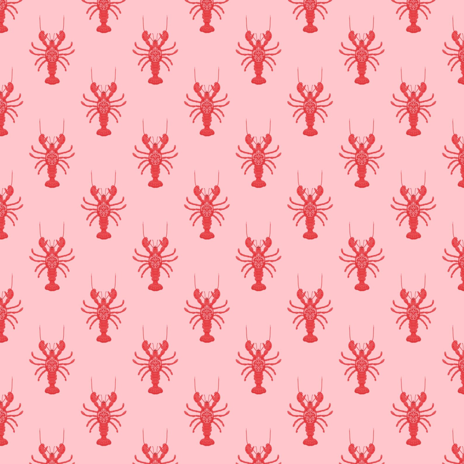 Watercolor Red Lobster Seamless Repeating Pattern, Digital File for ...